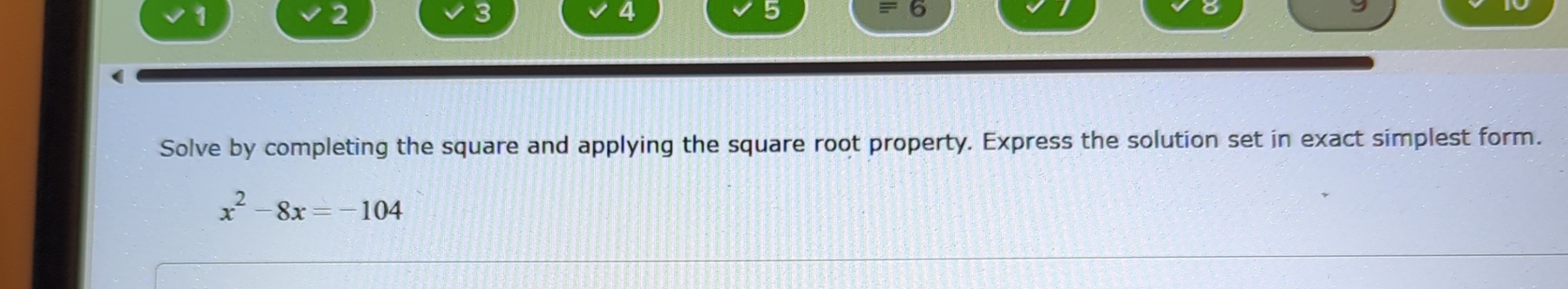 Solved Solve by completing the square and applying the | Chegg.com