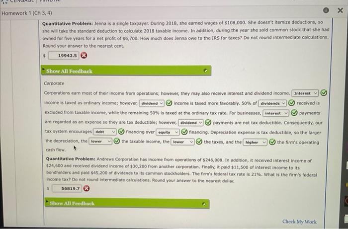 Solved 1. Quantitative Problem: Jenna is a single taxpayer. | Chegg.com