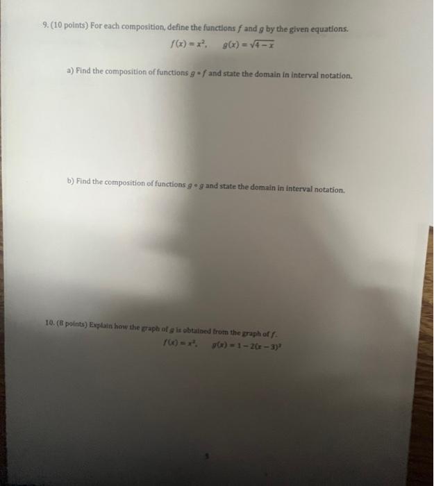 Solved 9. (10 points) For each composition, define the | Chegg.com