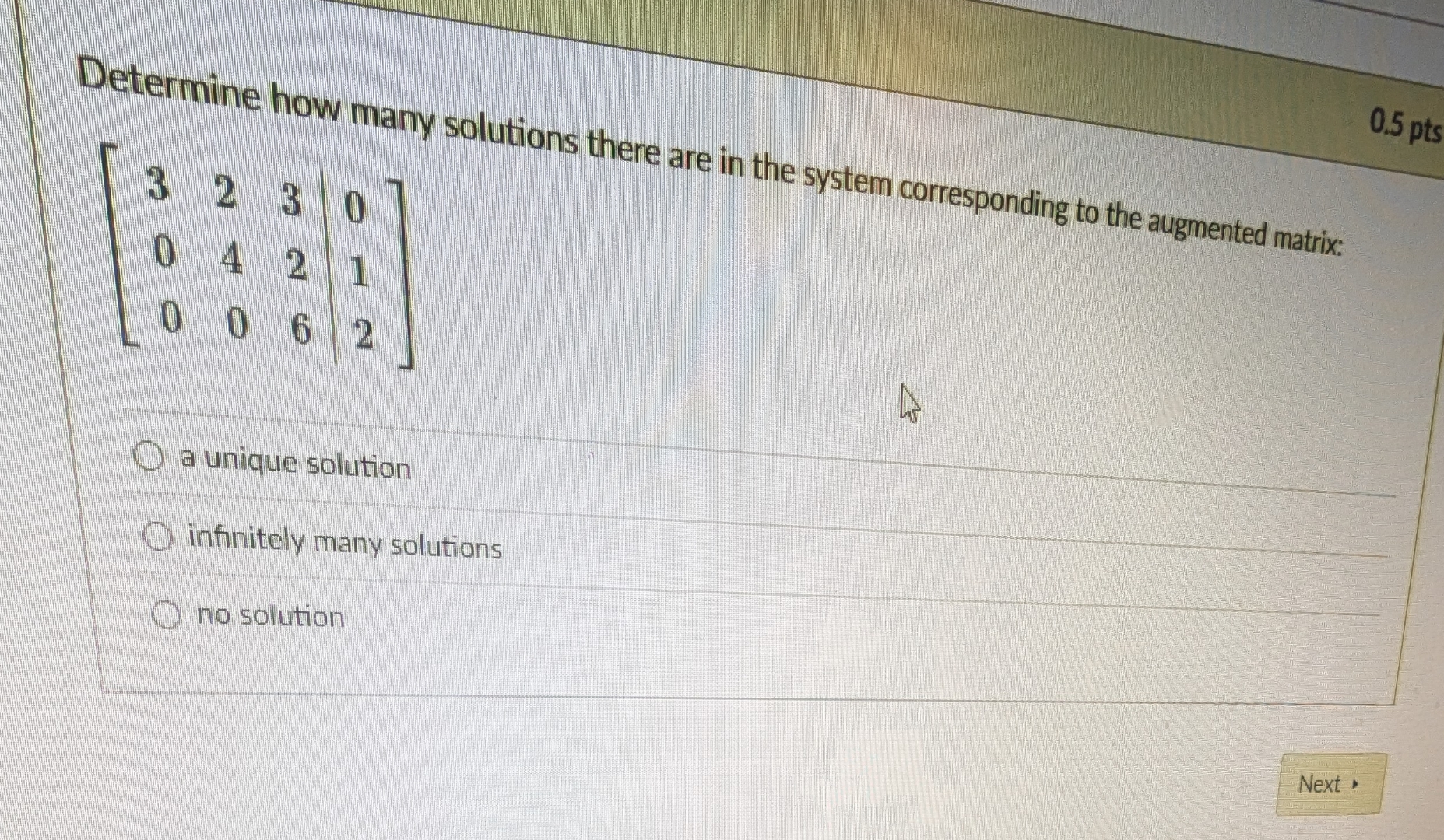 Solved Determine how many solutions there are in the system | Chegg.com