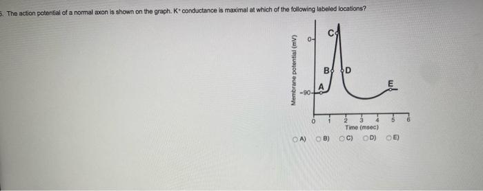 Solved 5. The action potential of a normal axon is shown on | Chegg.com