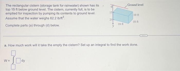 Solved The rectangular cistern (storage tank for rainwater) | Chegg.com