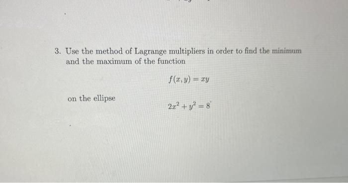 Solved 1 Find The Minimum And The Maximum Of The Function 7951