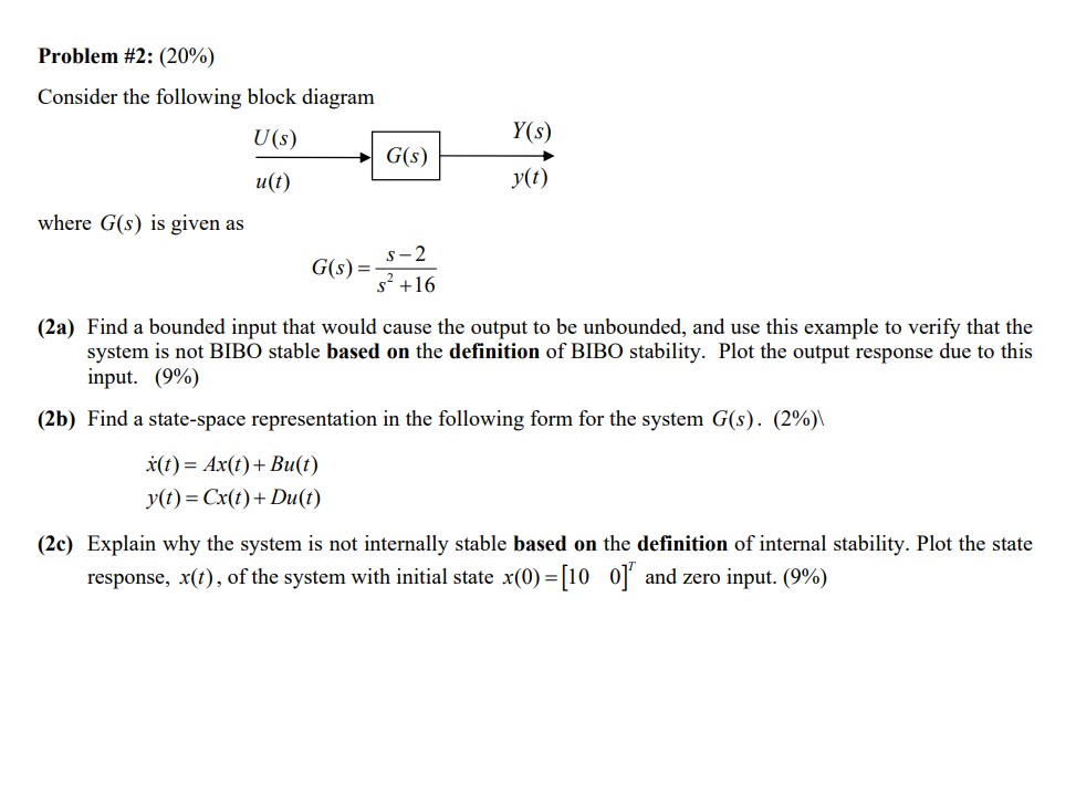 Problem #2: (20%)Consider the following block | Chegg.com