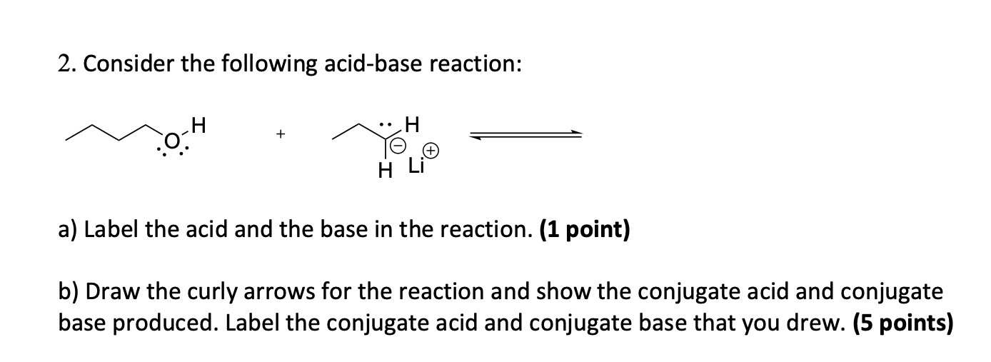 Consider the following acid-base reaction:a) ﻿Label | Chegg.com