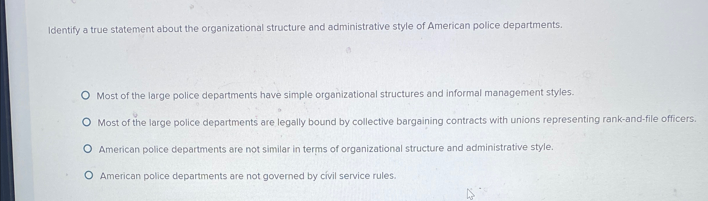 Solved Identify a true statement about the organizational | Chegg.com