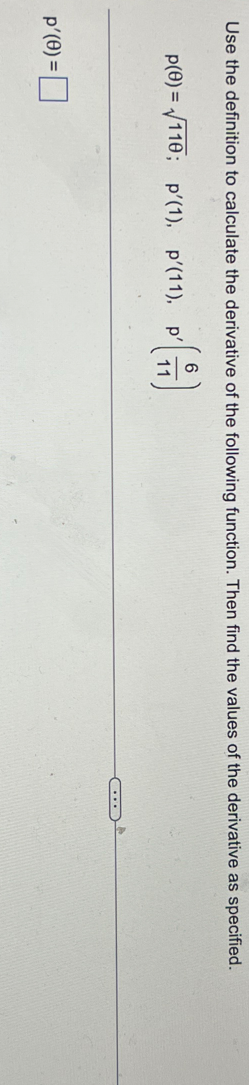 Solved Use the definition to calculate the derivative of the | Chegg.com