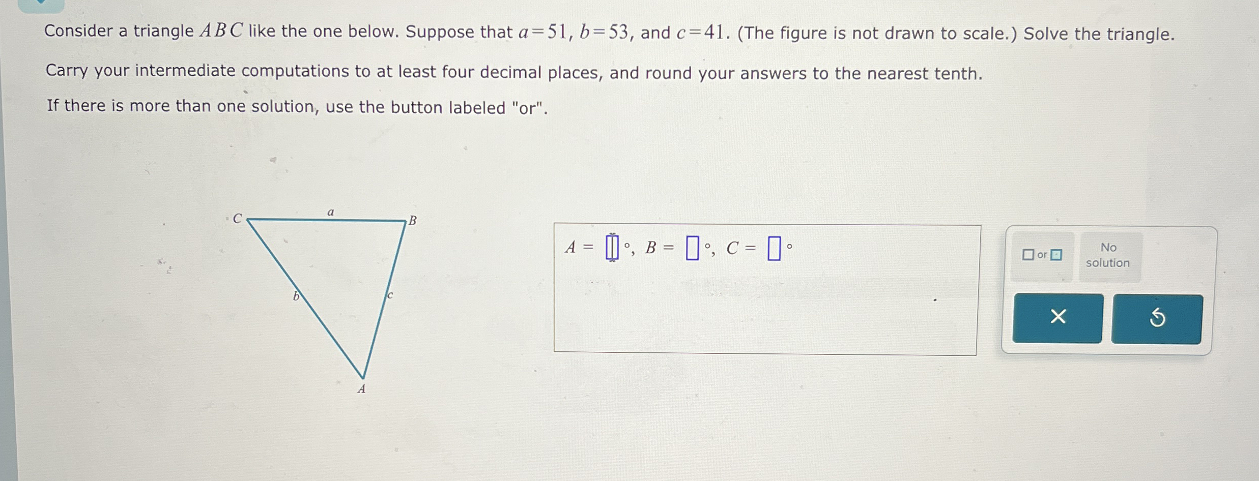 Solved Consider a triangle ABC like the one below. Suppose | Chegg.com