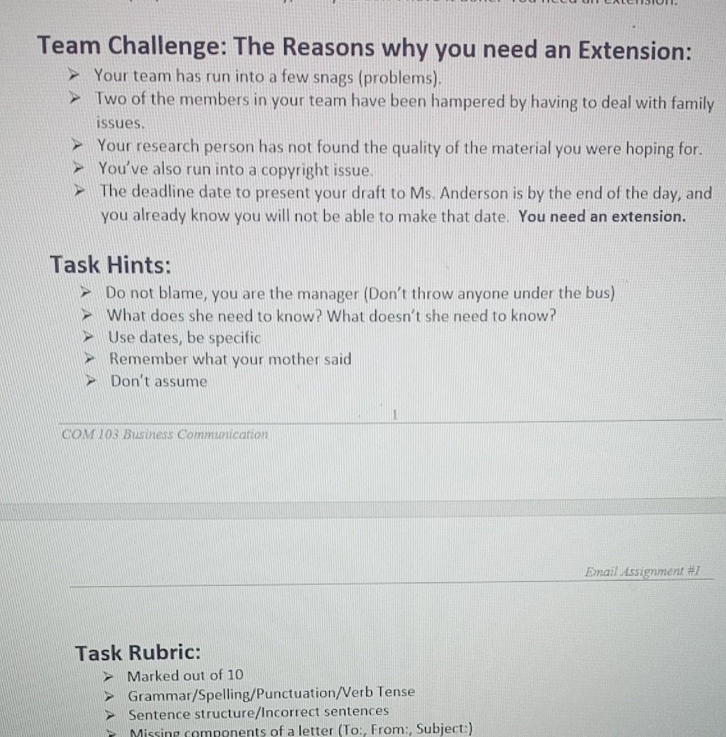 Solved Email Writing Assignment #1 After listening to this | Chegg.com