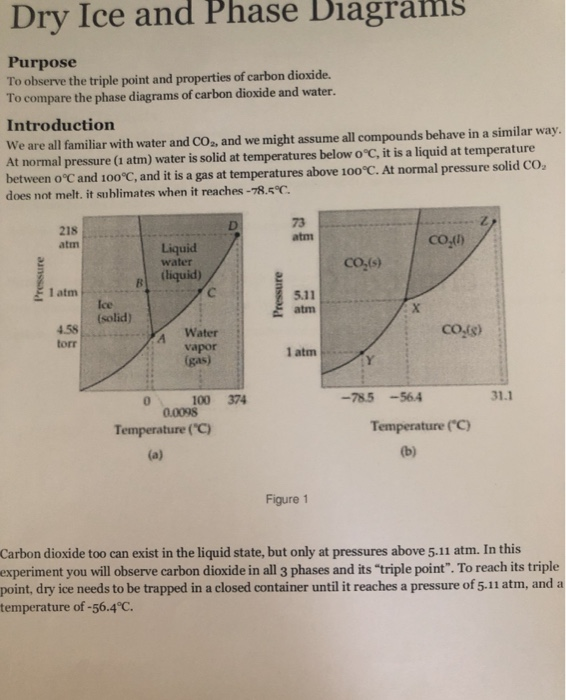 Dry Ice and Phase and Phase Diagrams Purpose To | Chegg.com