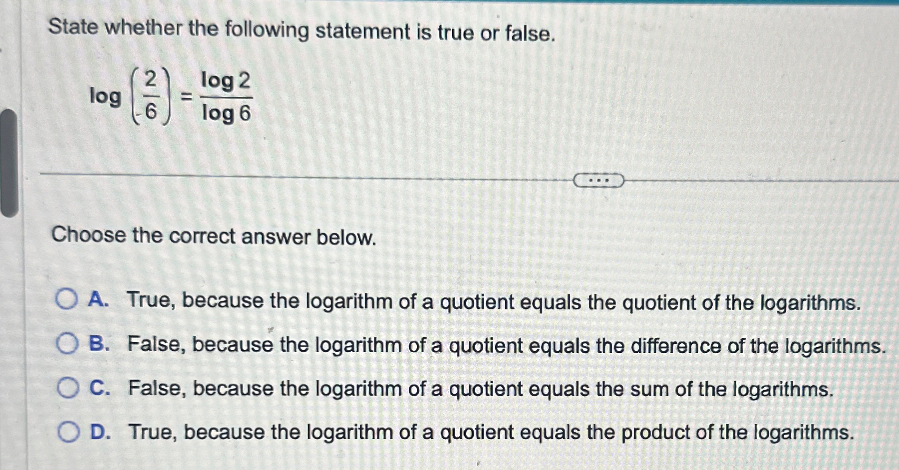 Solved State whether the following statement is true or | Chegg.com