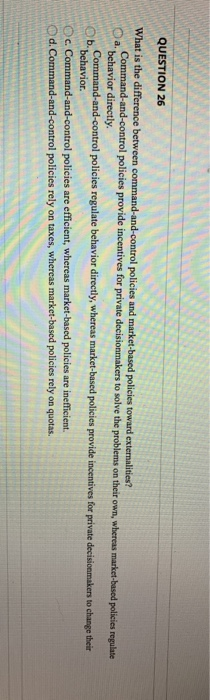 Solved QUESTION 26 What is the difference between | Chegg.com