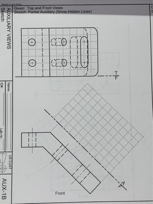 Solved Search- 14 Given: Top and Front Views Sketch: Partial | Chegg.com