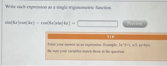 Solved Write each expression as a single trigonometric | Chegg.com
