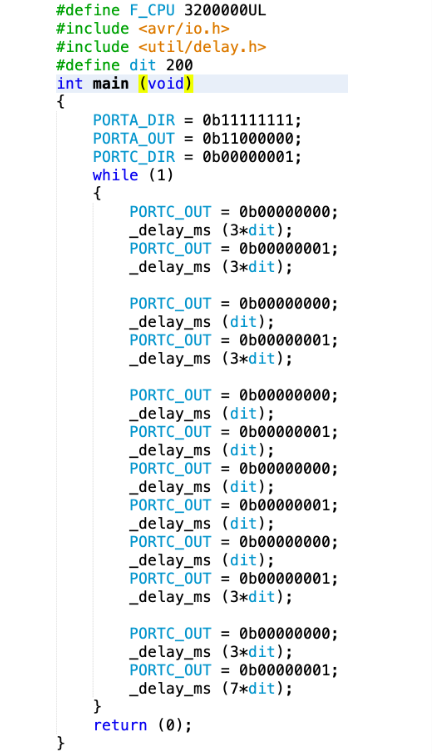 Solved This code displays text using Morse code, in a | Chegg.com