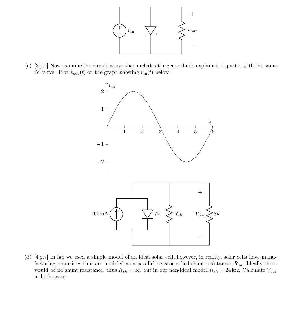 Question 4: Diodes (a) [3 pts] Assume the following | Chegg.com