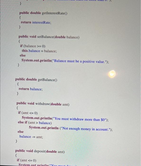 Solved A class called Account is defined as follows public | Chegg.com