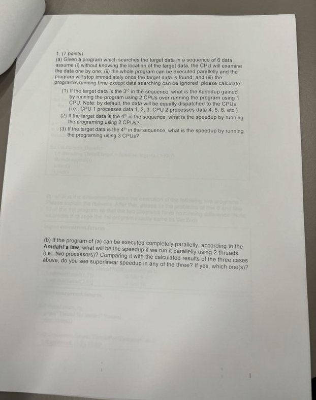 Solved (7 ﻿points)(a) ﻿Given a program which searches the | Chegg.com