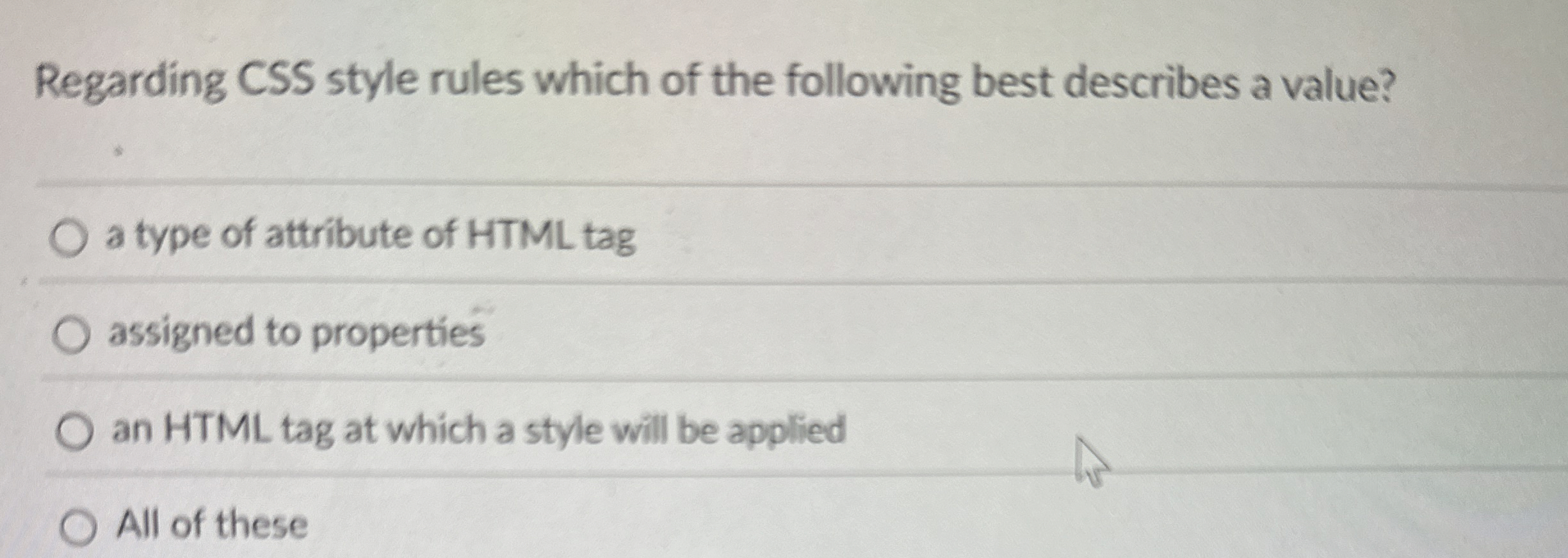 Solved Regarding CSS style rules which of the following best | Chegg.com