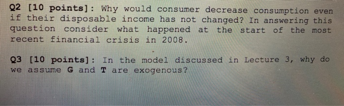 Solved Q2 [10 points]: Why would consumer decrease | Chegg.com