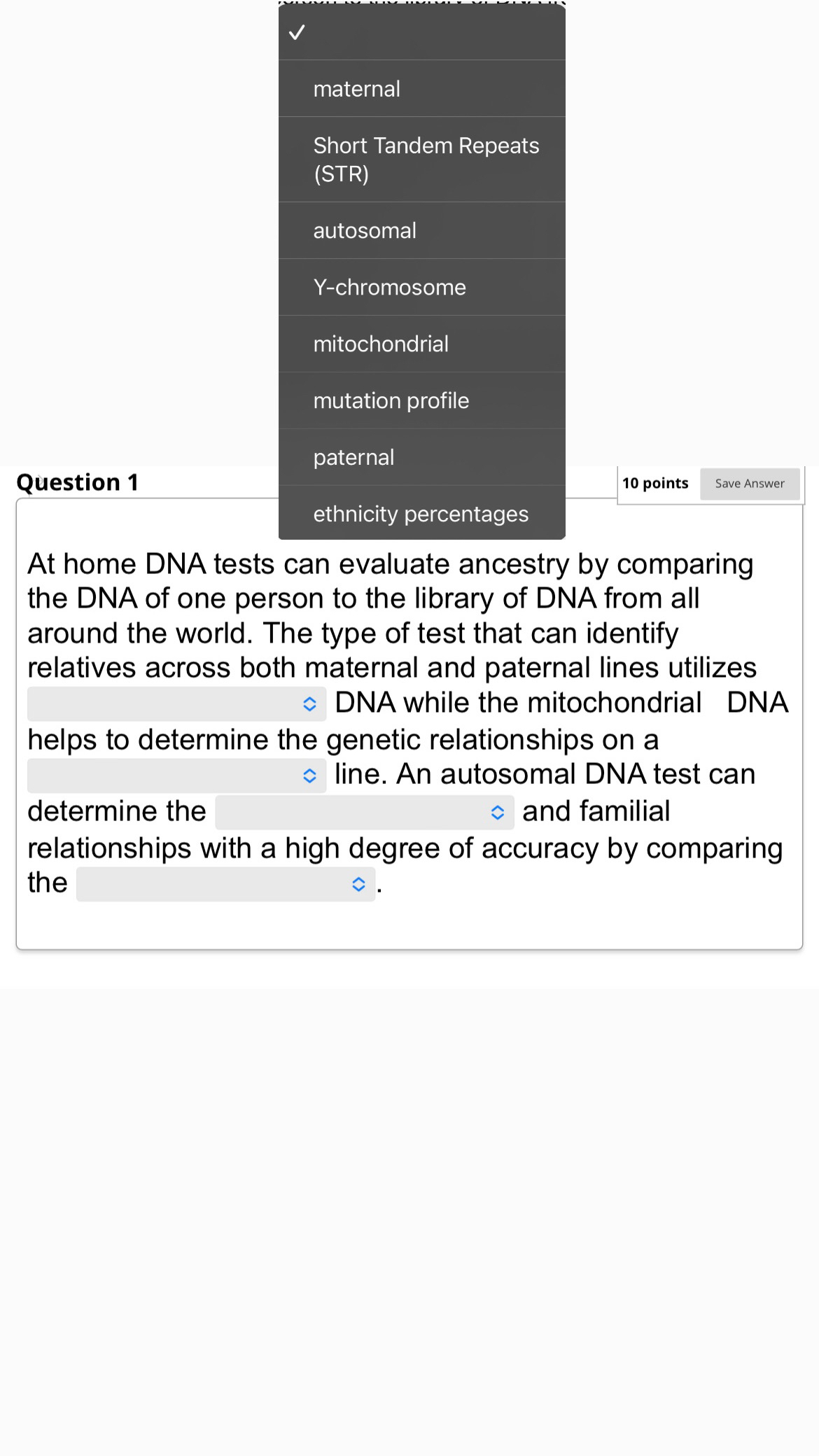 Solved At home DNA tests can evaluate ancestry by comparing | Chegg.com