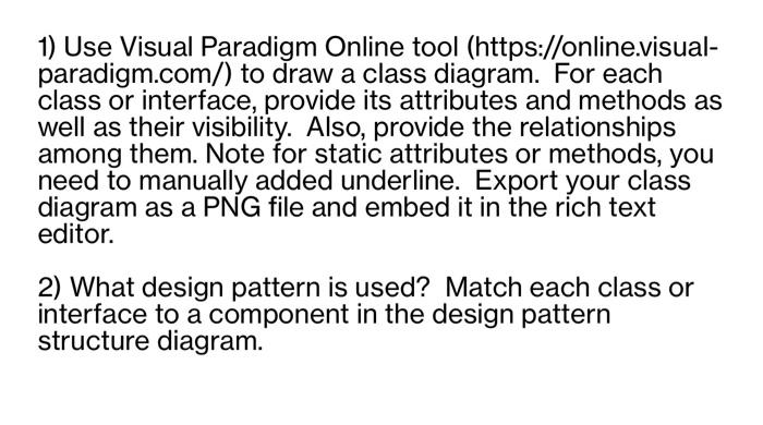 Solved 1) Use Visual Paradigm Online tool | Chegg.com