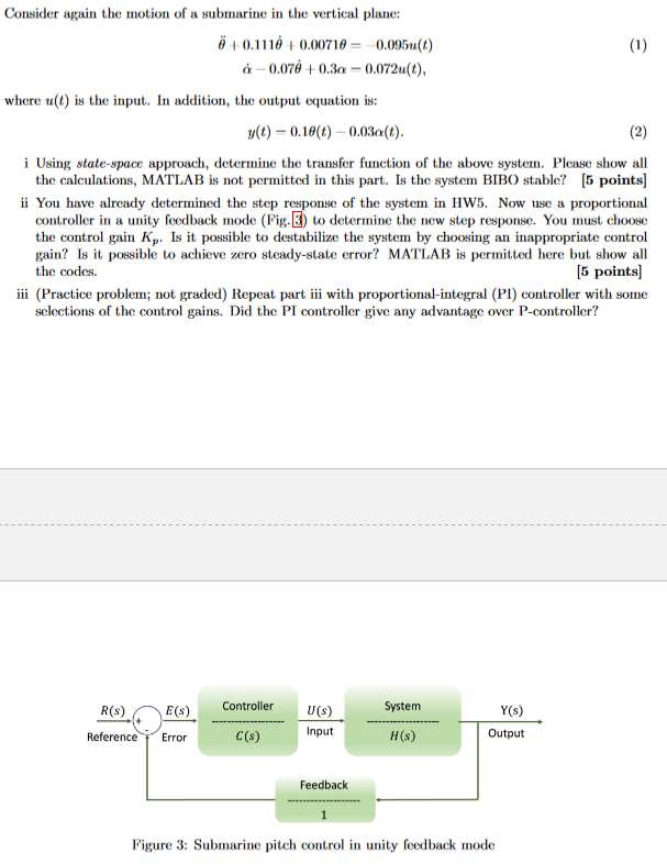 Solved Consider again the motion of ﻿a submarine in ﻿the | Chegg.com