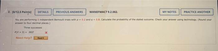 Solved 2. 10/12.5 Points) DETAILS PREVIOUS ANSWERS WANEFMAC7 | Chegg.com