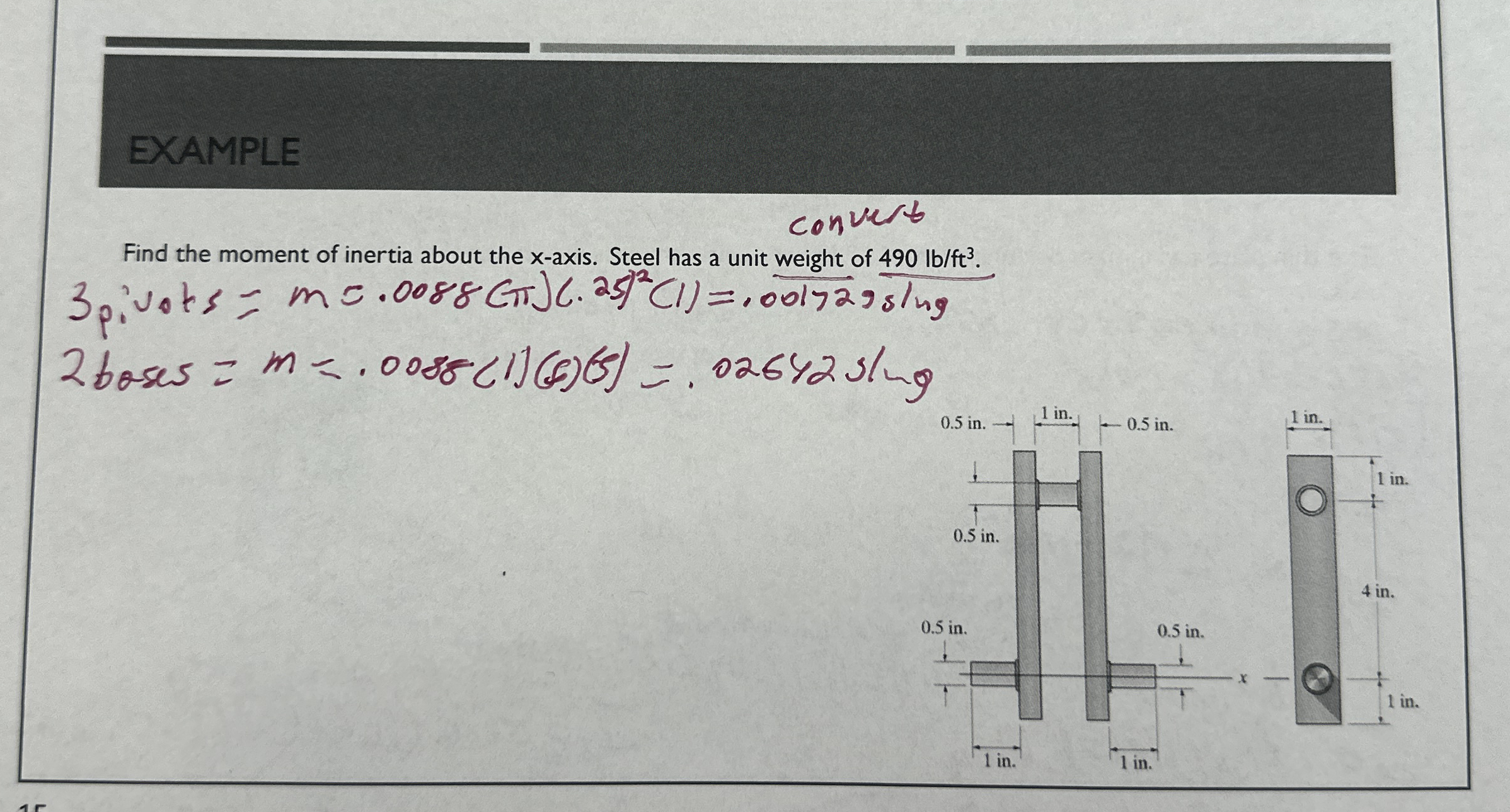 Solved EXAMPLEFind the moment of inertia about the x-axis. | Chegg.com