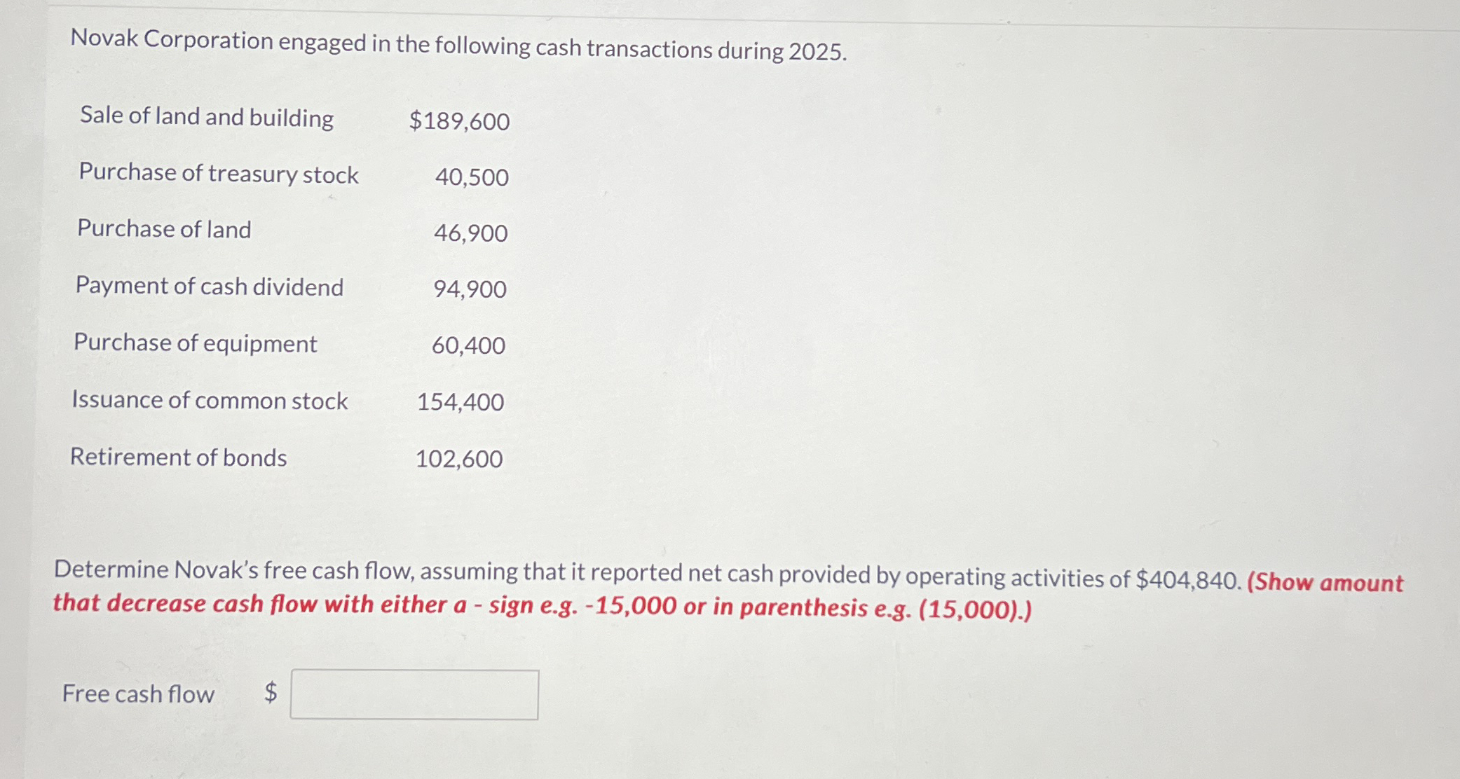 Solved Novak Corporation engaged in the following cash | Chegg.com