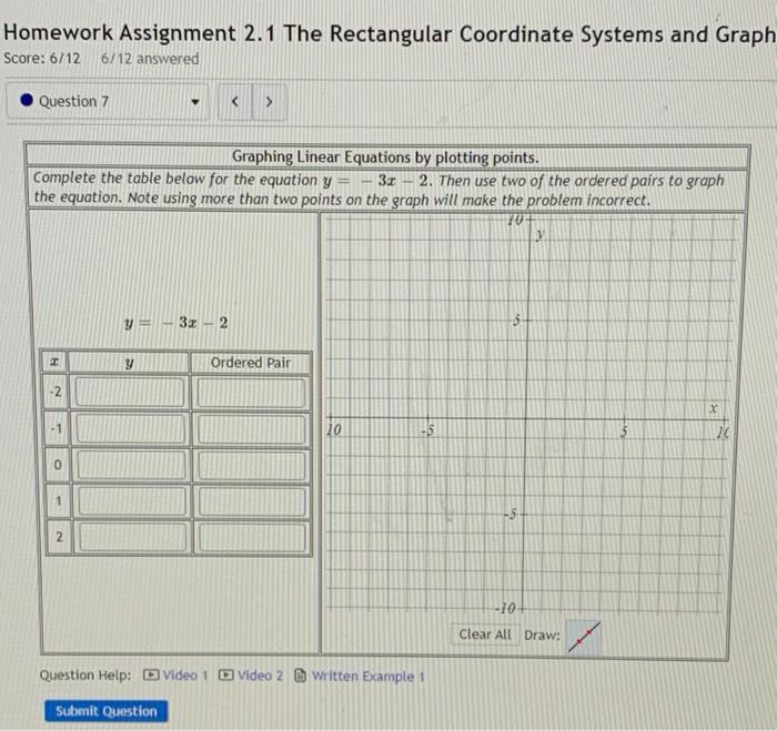 Solved Homework Assignment 2.1 The Rectangular Coordinate | Chegg.com