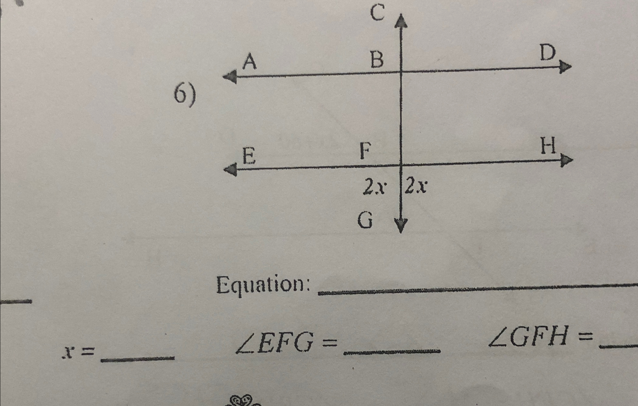 Solved Equation:x= ??EFG= ??GFH= | Chegg.com