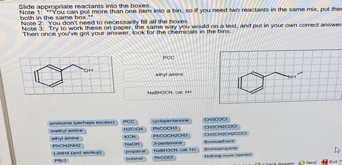 Solved Slide appropriate reactants into the boxes. Note 1: | Chegg.com