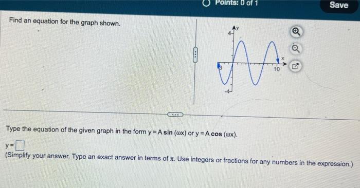 Solved Find an equation for the graph shown. Type the | Chegg.com