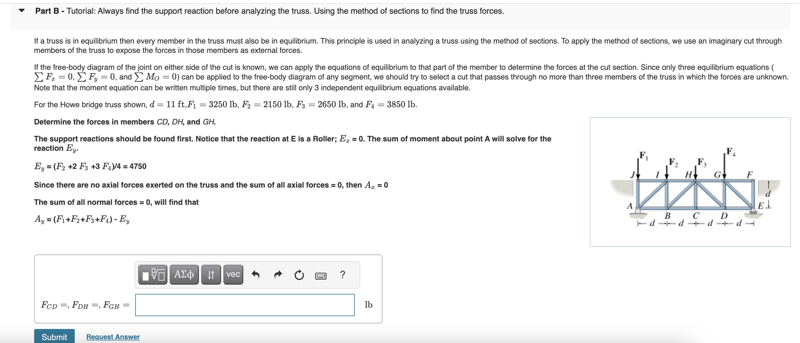 Solved Part B - ﻿Tutorial: Always find the support reaction | Chegg.com