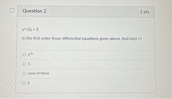Solved First order linear differential equation is given | Chegg.com