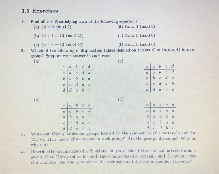 Solved 1. Find all x∈Z satisfying each of the following | Chegg.com