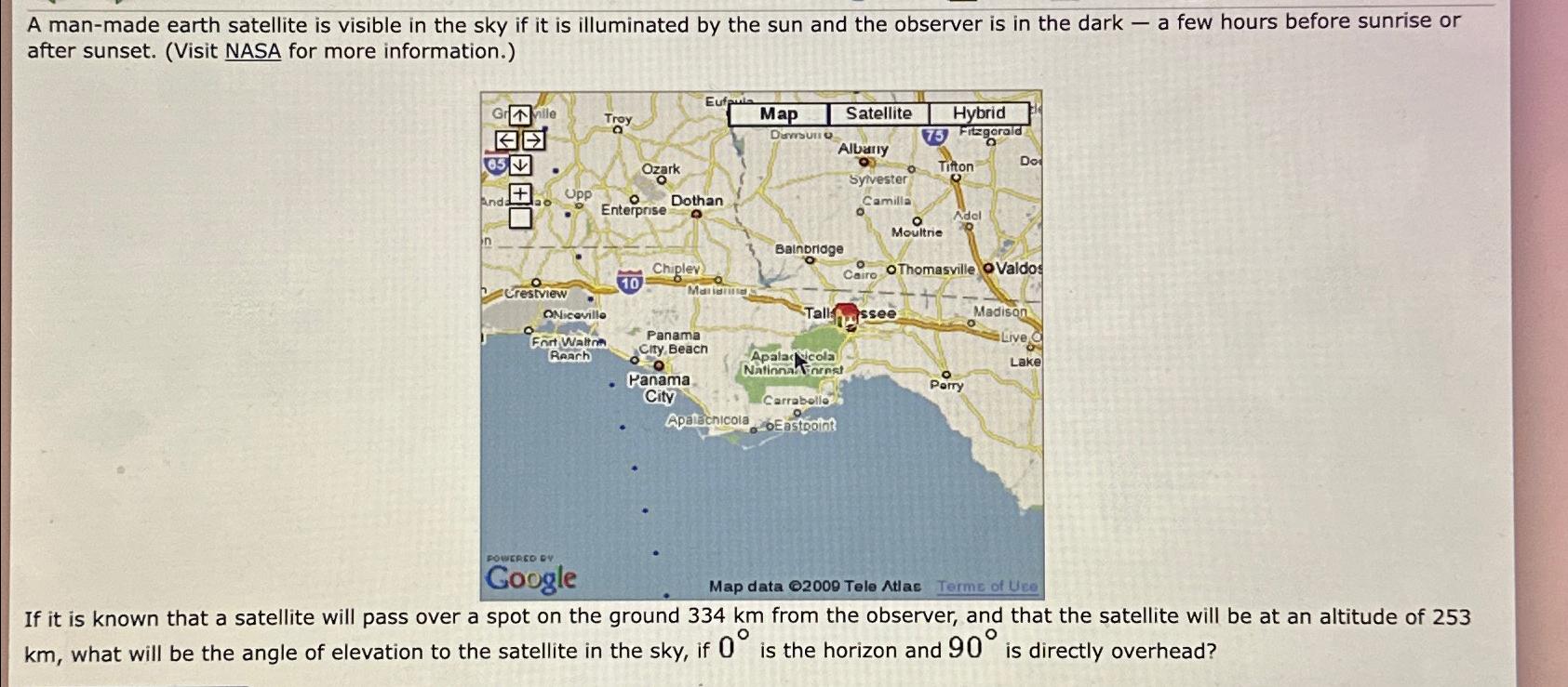 Solved A man-made earth satellite is visible in the sky if | Chegg.com