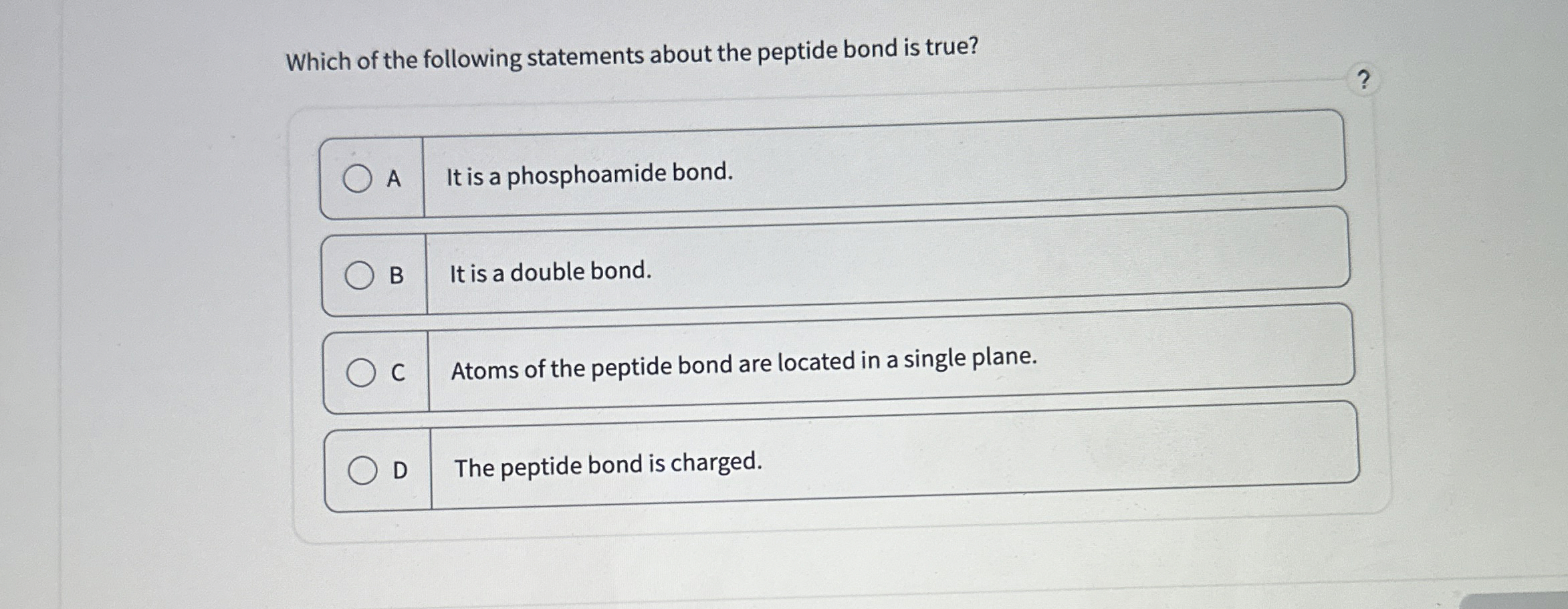Solved Which of the following statements about the peptide | Chegg.com