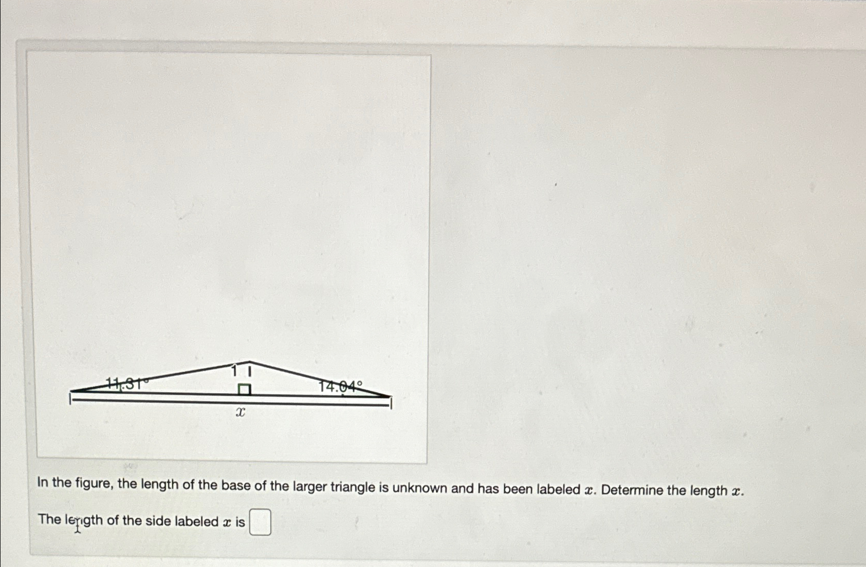Solved In the figure, the length of the base of the larger | Chegg.com