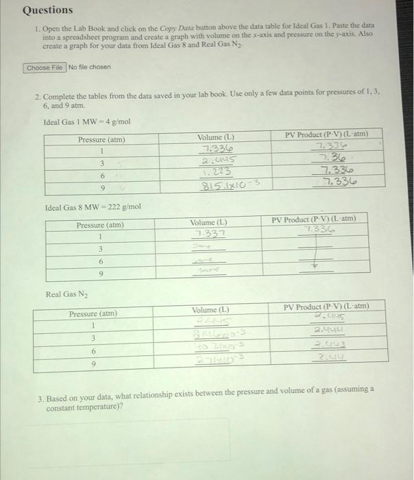 Solved Pressure and Volume of Gases Purpose To investigate | Chegg.com