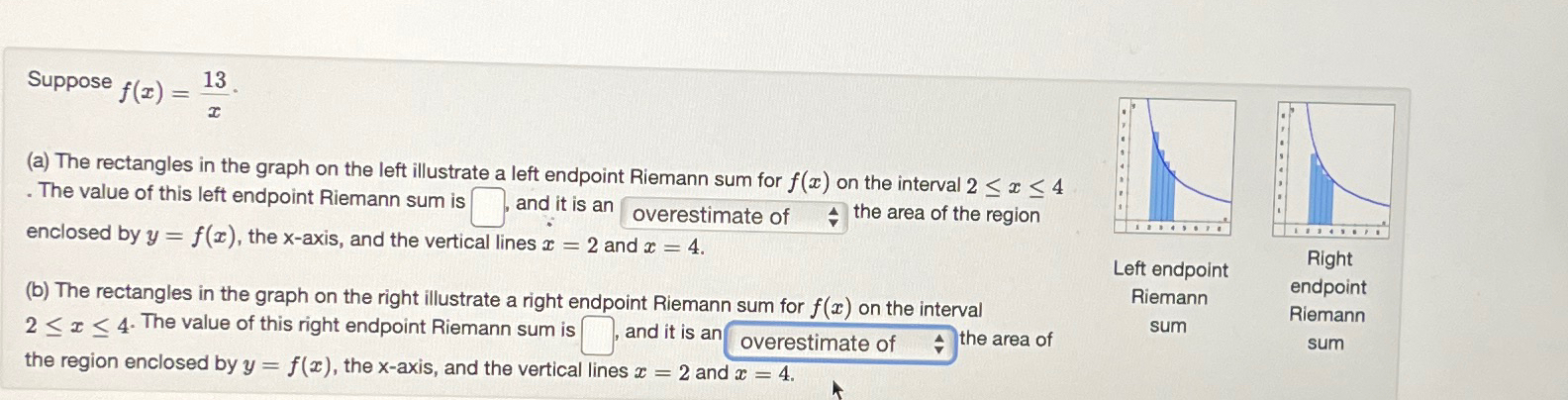 Solved Suppose f(x)=13x.(a) ﻿The rectangles in the graph on | Chegg.com