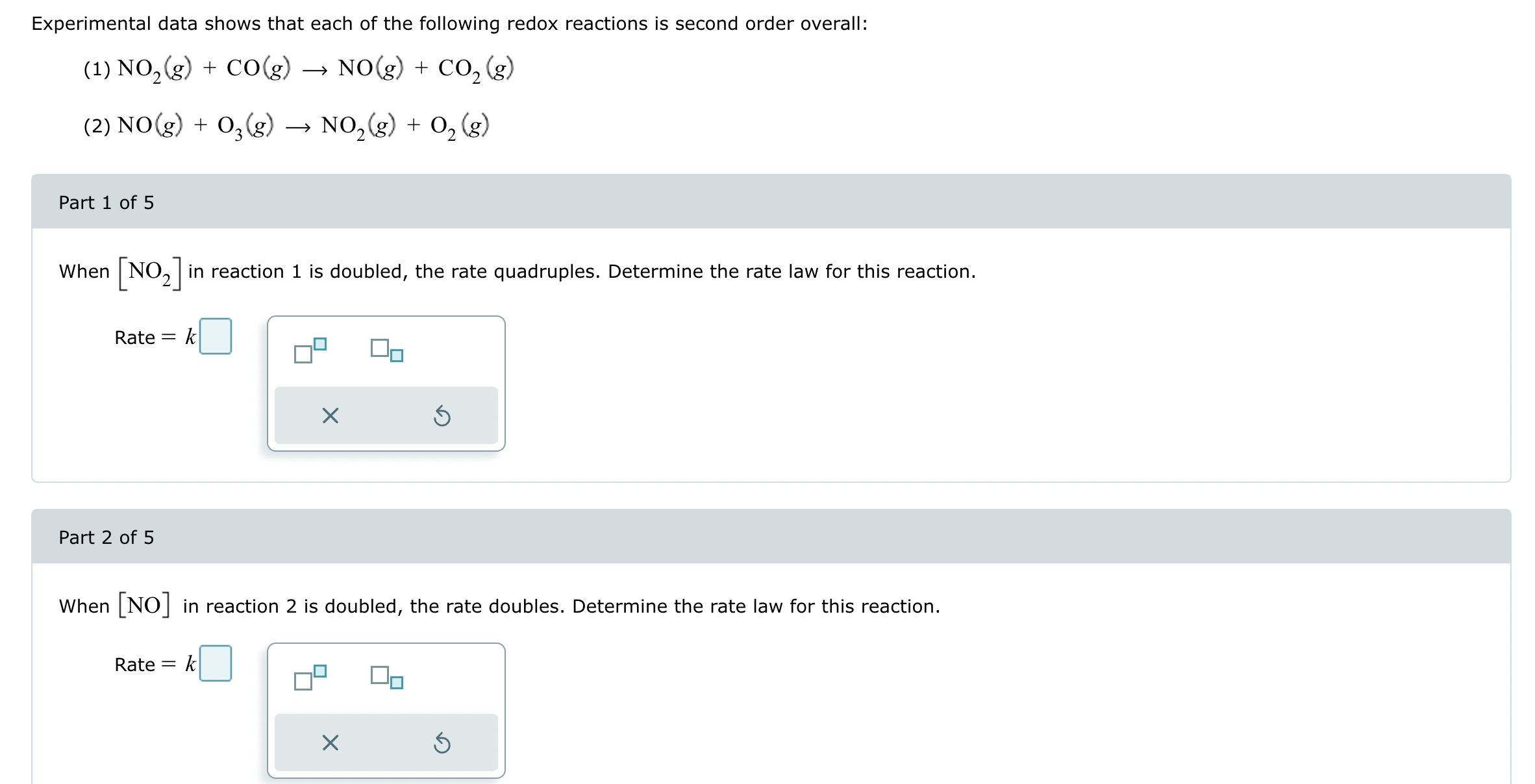 Solved Experimental data shows that each of the following | Chegg.com