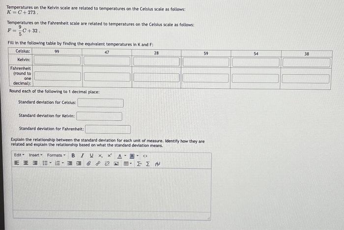Solved Temperatures on the Kelvin scale are related to | Chegg.com