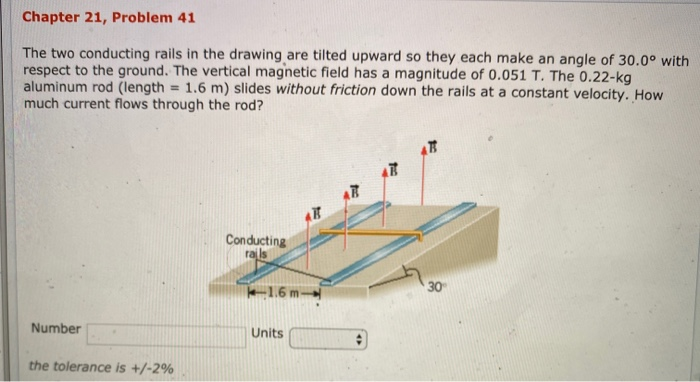Solved Chapter 21, Problem 41 The two conducting rails in | Chegg.com