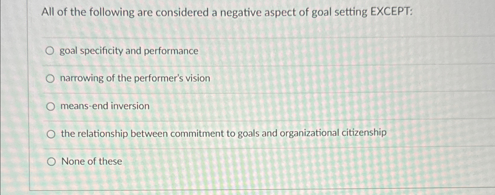 Solved All of the following are considered a negative aspect | Chegg.com