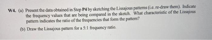 Solved W4. (a) Present the data obtained in Step P4 by | Chegg.com