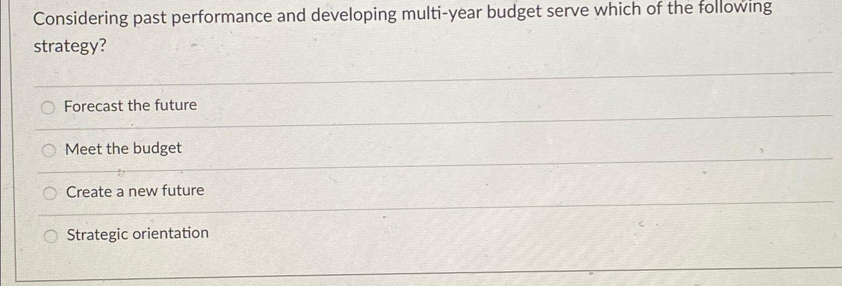 Solved Considering past performance and developing | Chegg.com