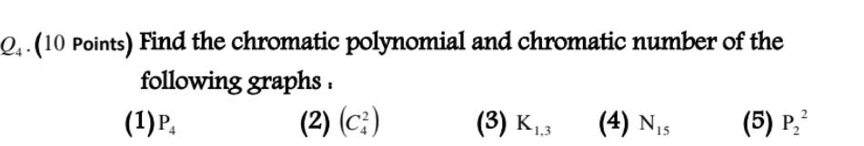 Solved Q.. (10 Points) Find the chromatic polynomial and | Chegg.com