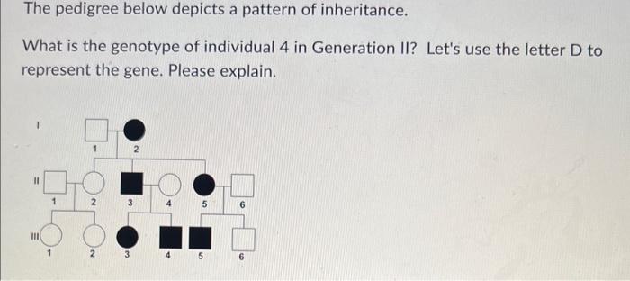 Solved The pedigree below depicts a pattern of inheritance. | Chegg.com
